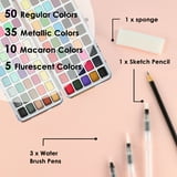 Grabie 100 Colors Watercolor Set with Brushes & Pencil, Art Supplies ...