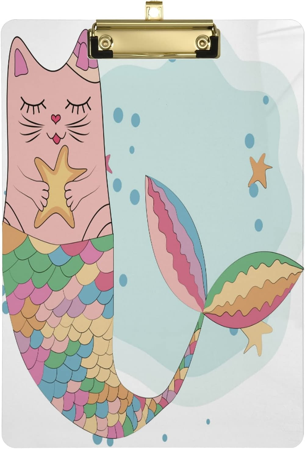 FMSHPON Unicorn Cat Kitten Mermaid TailStarfish Clipboard Hardboard ...