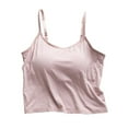 Brqkzdu Built-in Bra Croped Camisoles Tank for Women Crew Neck ...