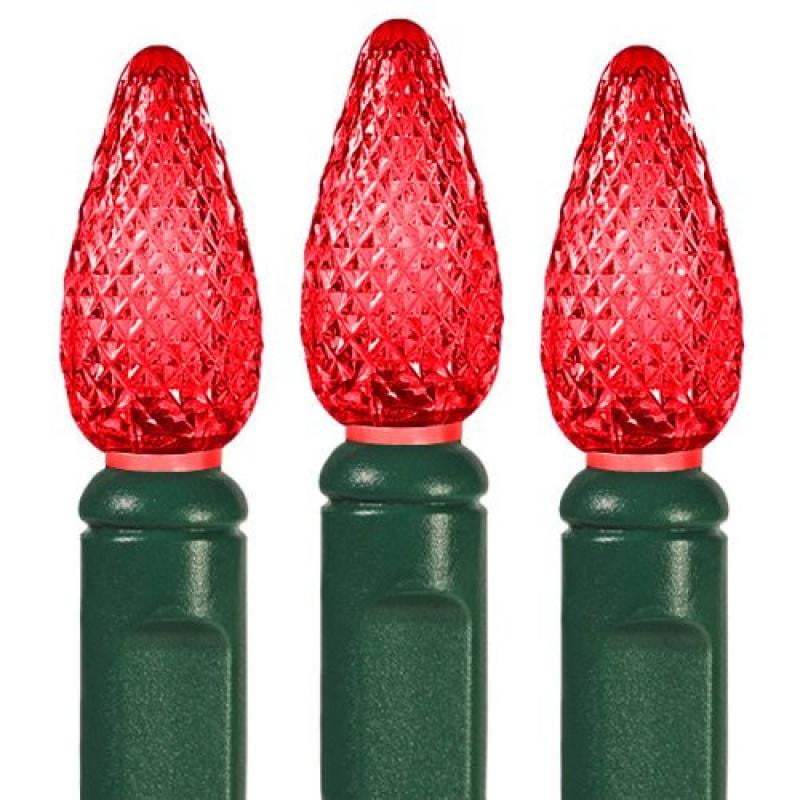 (70) Bulbs - LED - Red C6 Christmas Lights - Length 24 ft. - Bulb ...