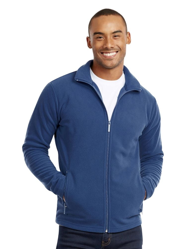 SLM Mens Polar Fleece Long Sleeve Full Zipper Zip Up Jacket Winter ...