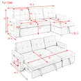 78.5" Sleeper Sofa Bed, Modern Convertible 3 Seater L-Shaped Couch with ...