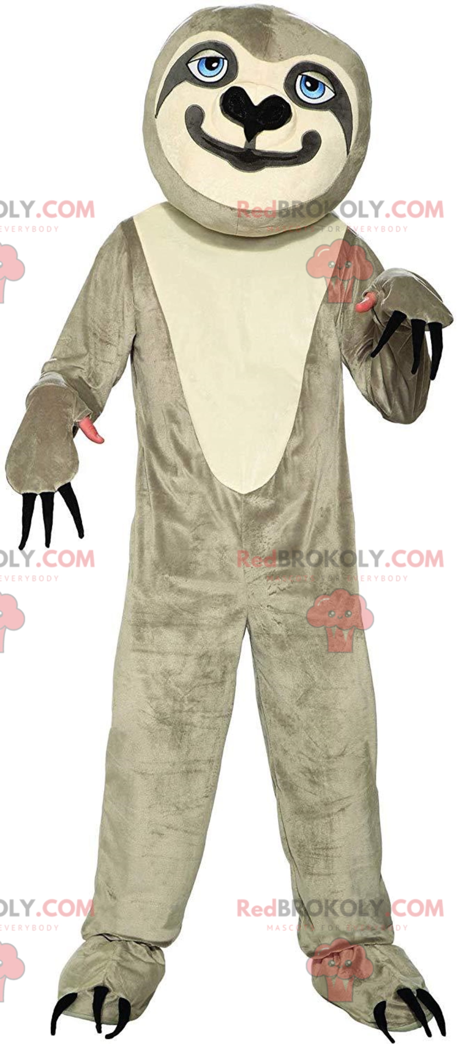 Mascot gray and white sloth with large claws - Walmart.com