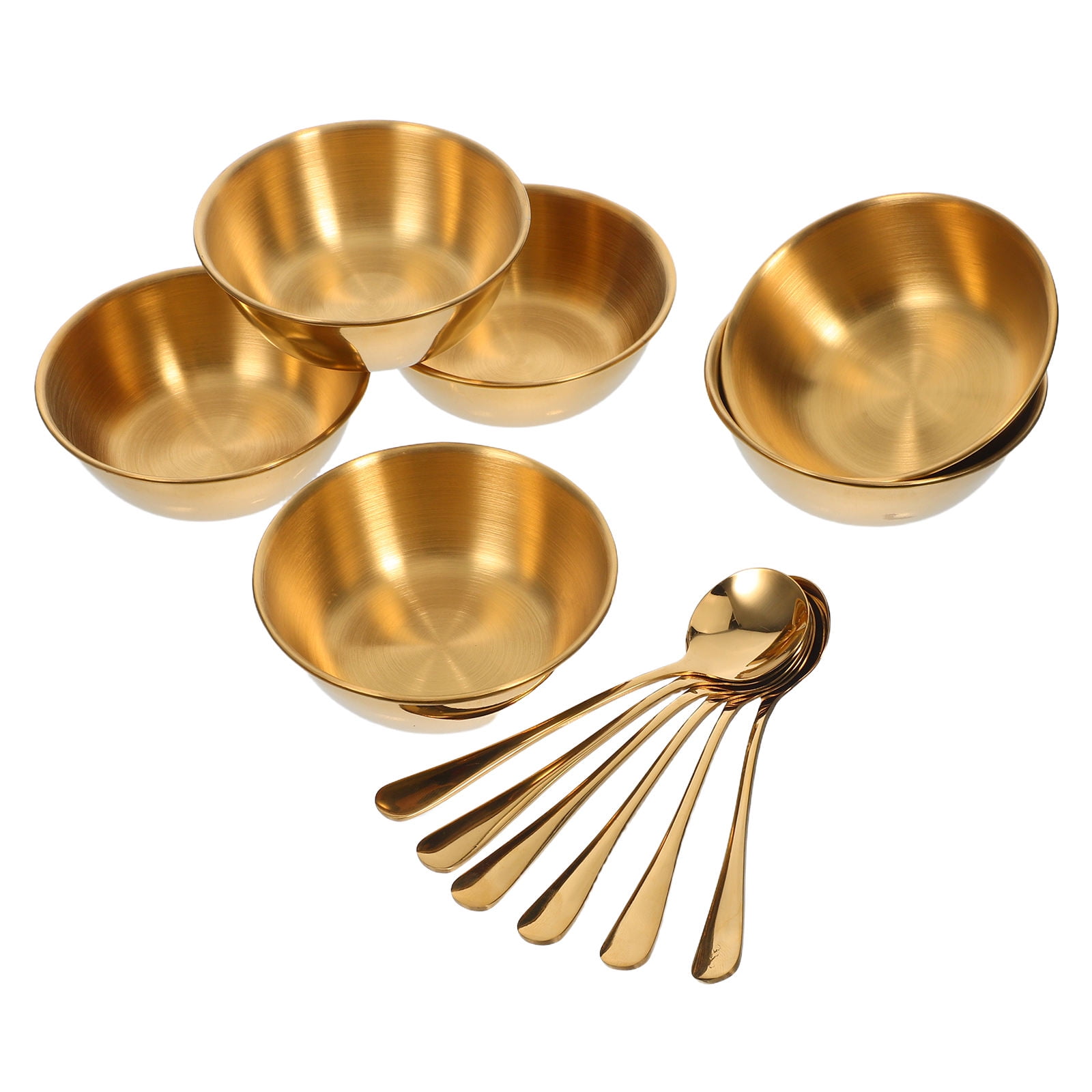 Tablzone 6sets Versatile Golden Stainless Steel Ramekins For Serving Sauces And Appetizers 3.3x3.3x1.0in