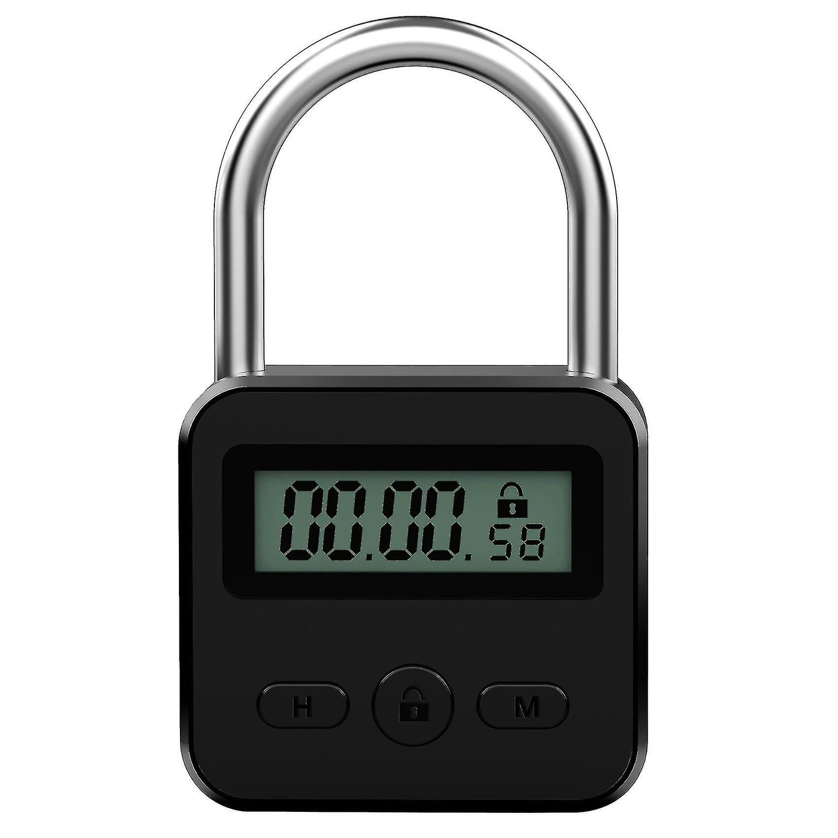 Candado con Temporizador Brillar de Metal con Tiempo LCD 99 Horas Negro ...