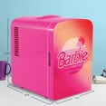 Barbie Hot Pink Malibu 4L Cooler Mini Fridge with Glass Door 6 Can ...
