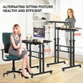 Small Standing Desk with Wheels, Tall Mobile Stand Up Table, Portable ...