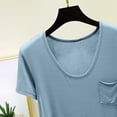 ATOYSOY V Neck Womens Tops Short Sleeve Pocket T Shirt Loose Casual ...