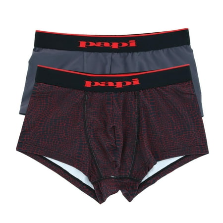 Papi Snake Print and Solid Brazilian Cut Trunks (2 Pack) (Men's ...