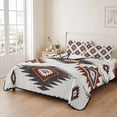 Brown Bohemian Aztec Geometric 3 Pieces Quilt Set,1 Quilt with 2 Shams ...