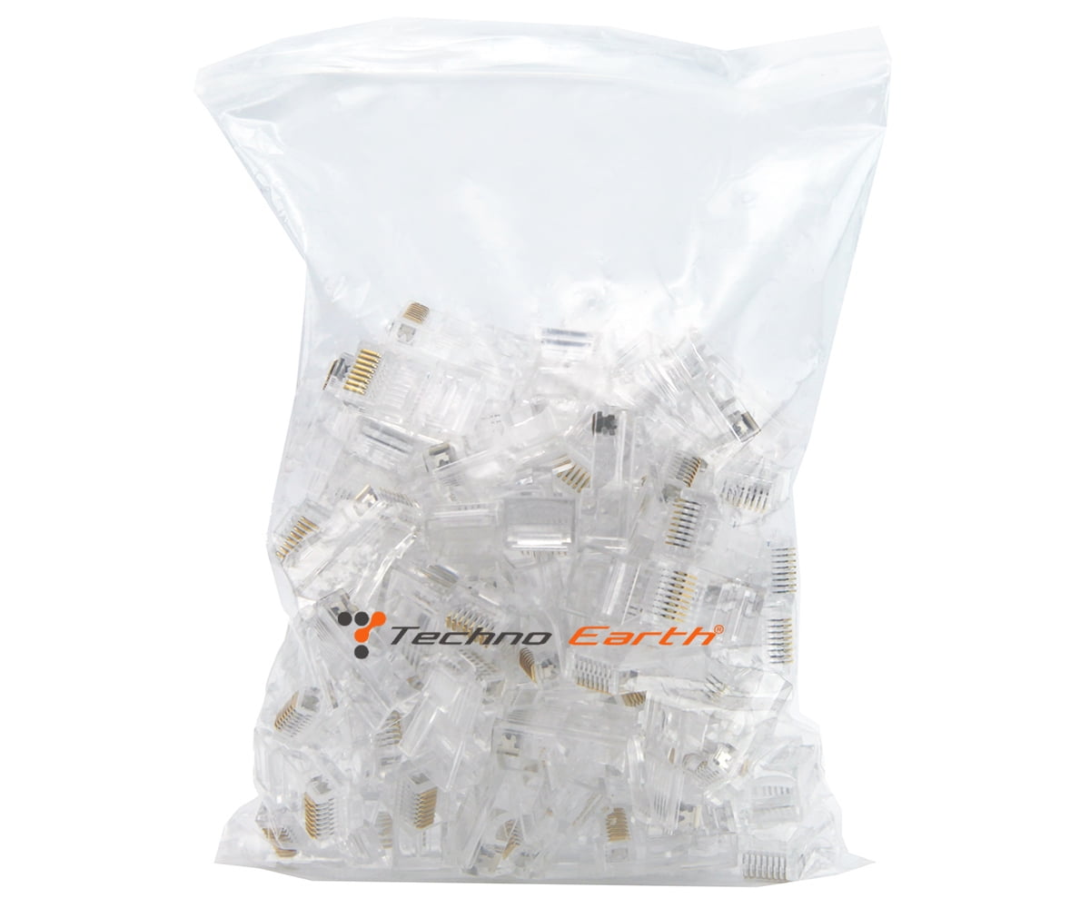 Techno Earth C&E Cat5 Cat5e Cat6 Cat7 crimp connectors pack of 100 ...