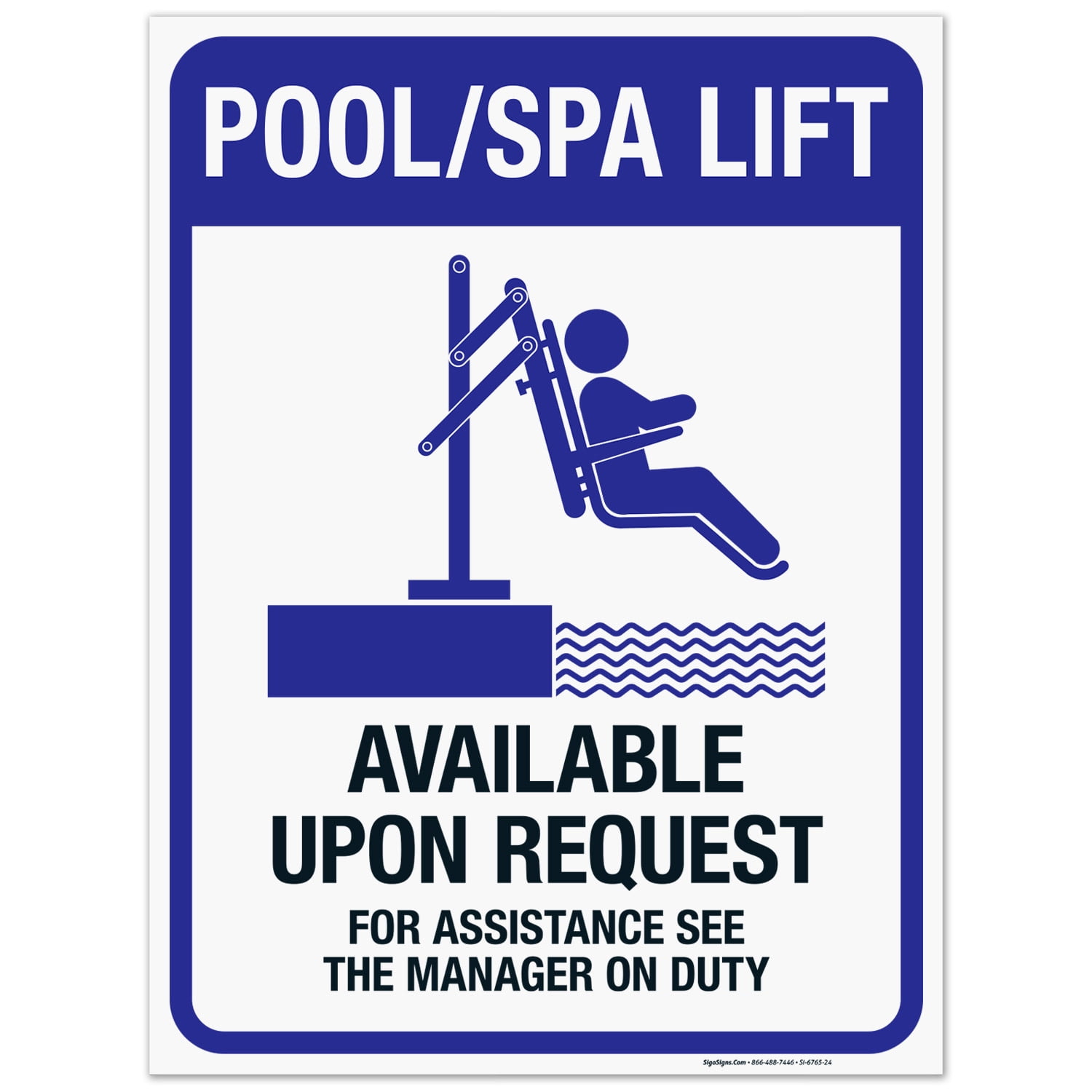 Notice Available Upon Request Sign, Pool Sign, (SI-6765) - Walmart.com