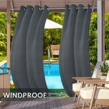 Grey Windproof, Heat Insulated, Lightproof Curtain Panels (6) for Patio ...
