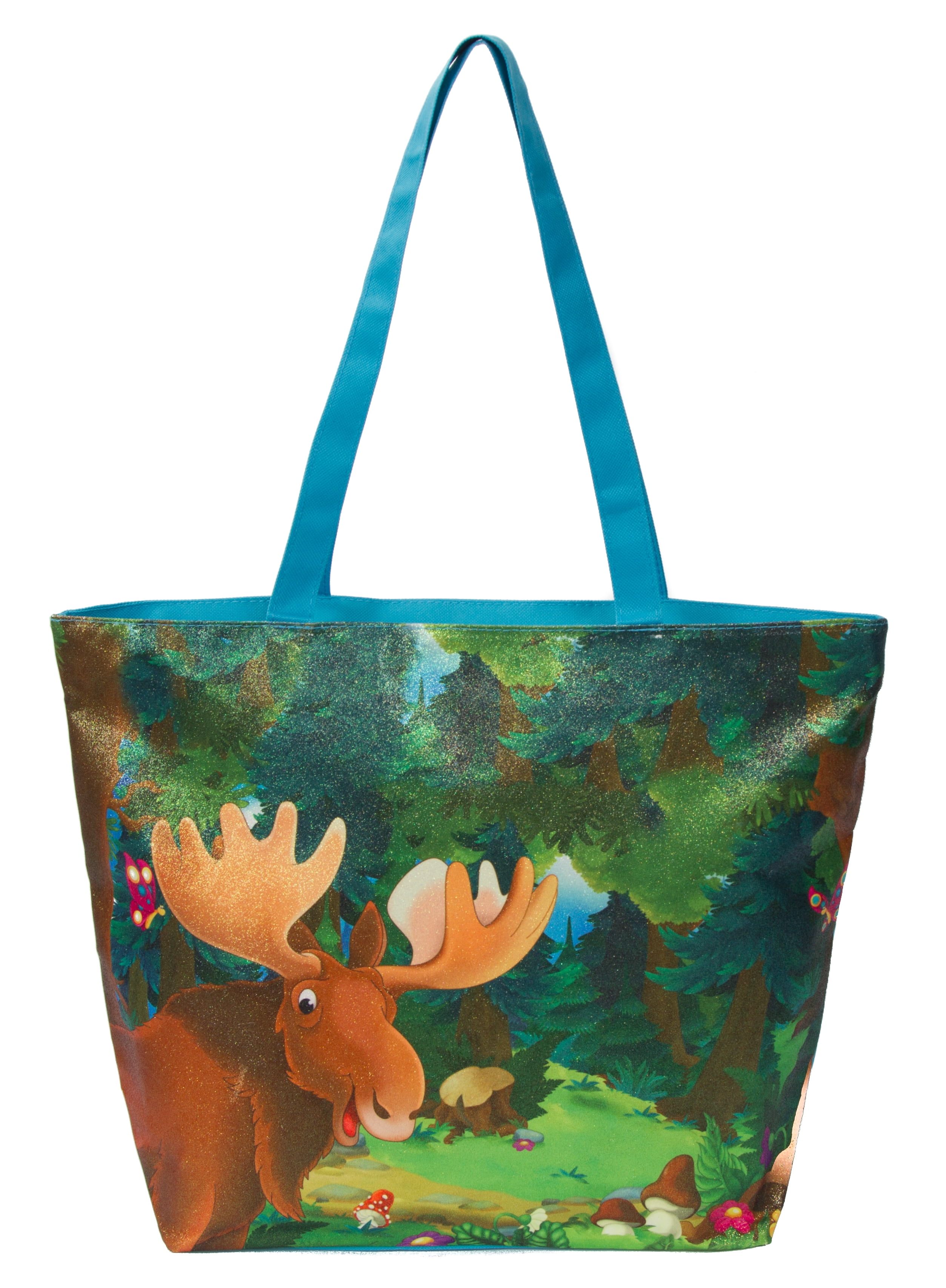 Glitter Tote Bag, Moose Print Bag - Walmart.com