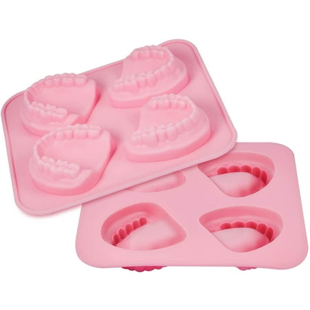 3 Pieces Teeth Ice Cube Trays Teeth Silicone Ice Mold Denture Ice Trays ...