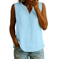 Kojanyu Women's Sleeveless V Neck Tops Summer Casual Cotton Linen Blend ...