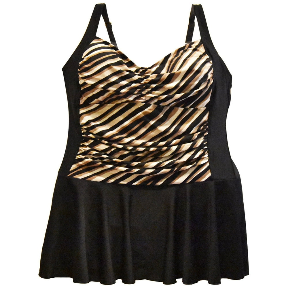 Heat Swimwear - Heat Women's Plus Size Shirred Swimdress Swimsuit ...