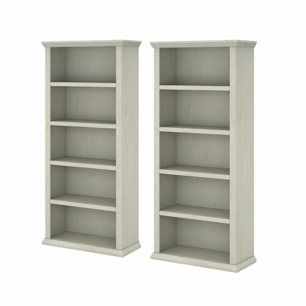 Bush Furniture Yorktown Tall 5 Shelf Bookcase Set of 2 - Walmart.com ...