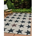 4' x 6' Simply Daisy Stars with Blue and Red Americana Chenille Area ...