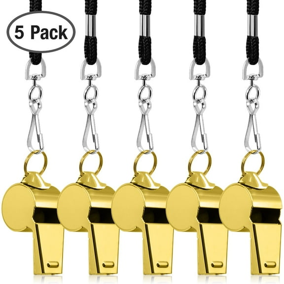Pro-Grade Referee Whistle Set - Triple Chamber Stainless Steel with ...