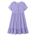 ClodeEU Women's Short Sleeve Round Neck Button Down Midi Dress,Casual ...