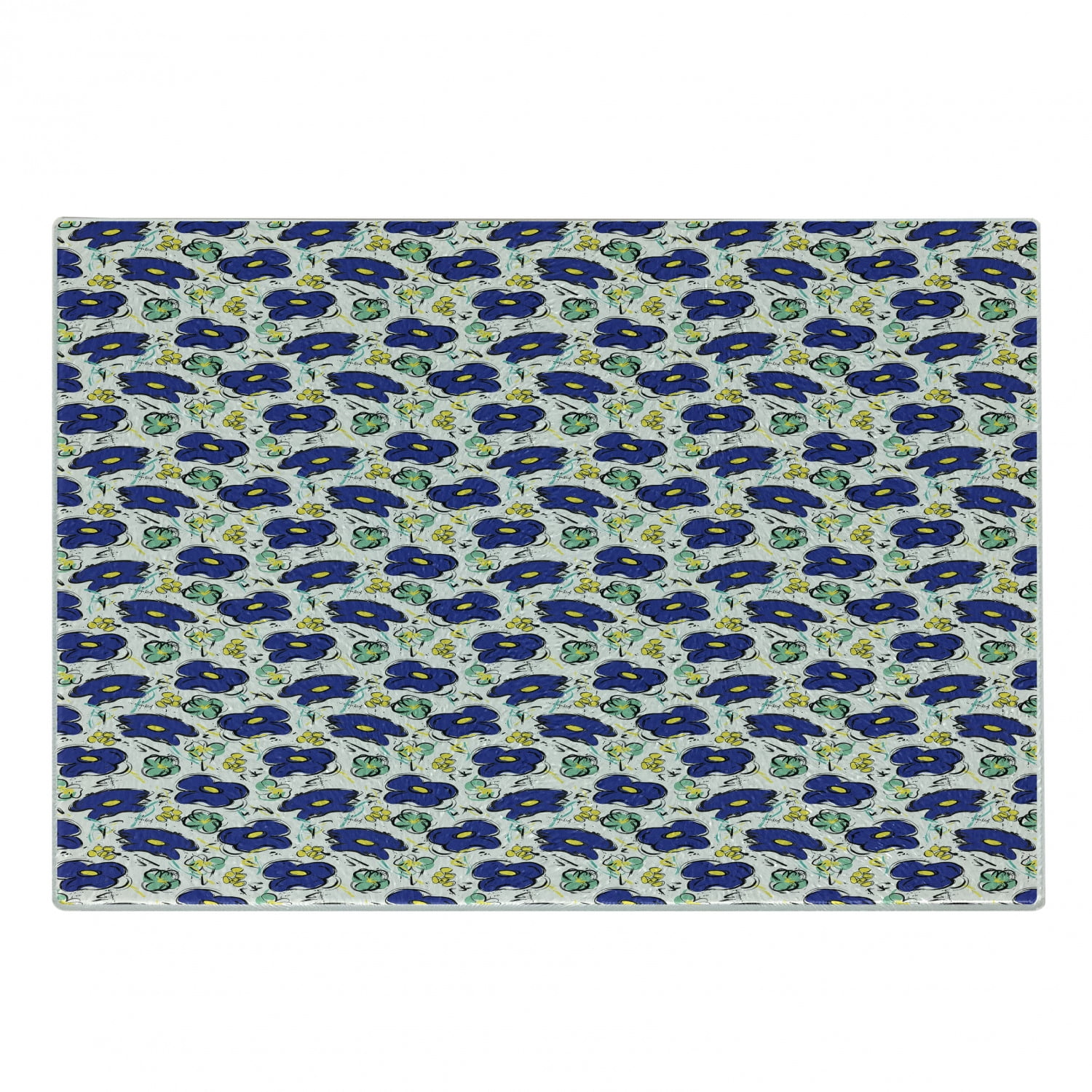 Leaf Cutting Board, Brush Stroke Stripes with Flower Arrangement Sketch ...