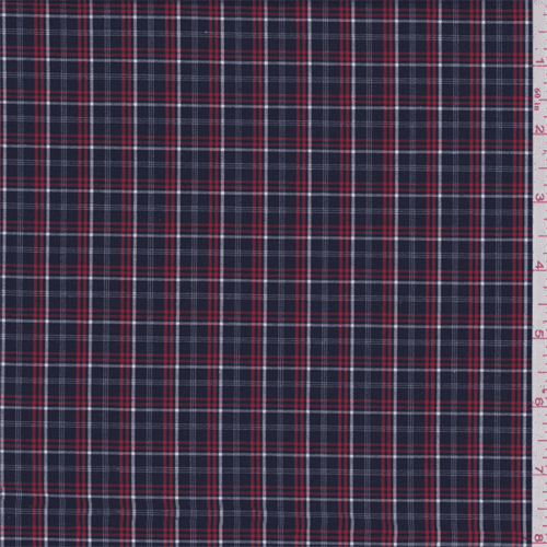 Navy/Red Plaid Shirting, Fabric By the Yard - Walmart.com - Walmart.com