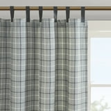 Home Essence Preston Plaid Faux Leather Tab Top Panel with Fleece ...