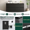 Black Two-Drawer Metal Vertical File Cabinet With Lock For Home Office ...