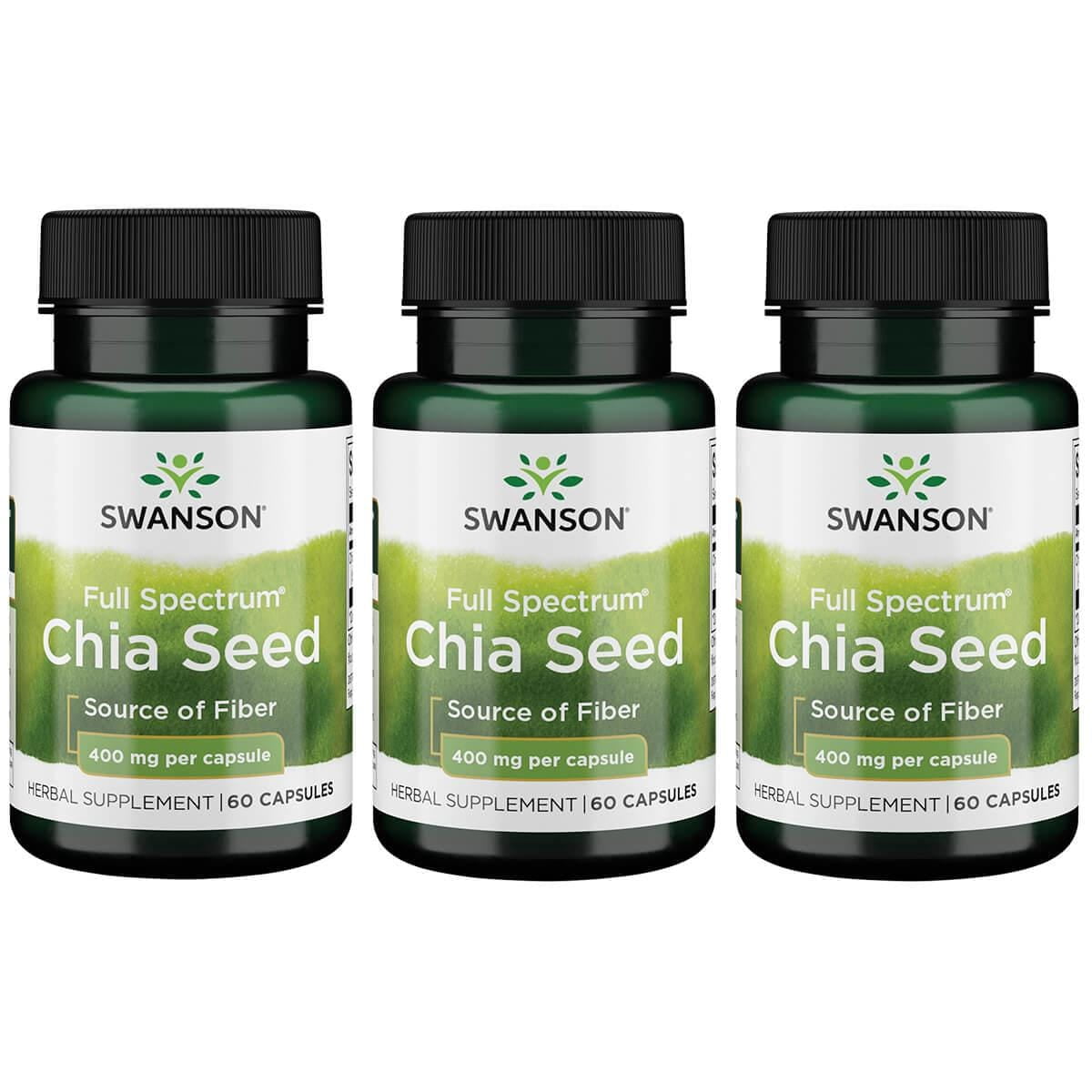 Swanson Full Spectrum Chia Seed 400 mg 60 Caps 3 Pack - Walmart.com