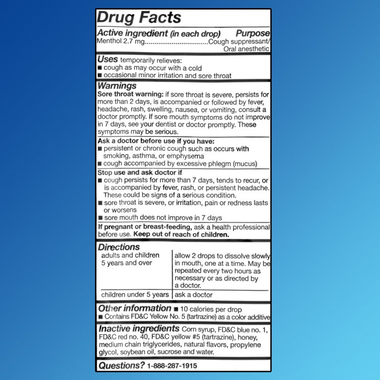 Ingredients In Cough Drops