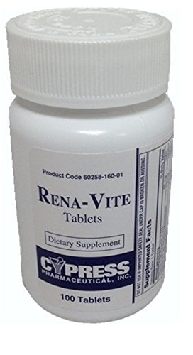 [2 Pack] Rena-vite Renal Dietary Supplement 100 Ct. Pack of 2 Bottles ...