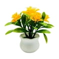 WWV Artificial Rose Flower Bonsai Potted Desk Decor Home Office ...