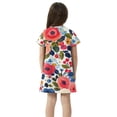 BZSMCE Short Sleeve dress Dress Casual Cotton Dresses-Flower Rose Red ...