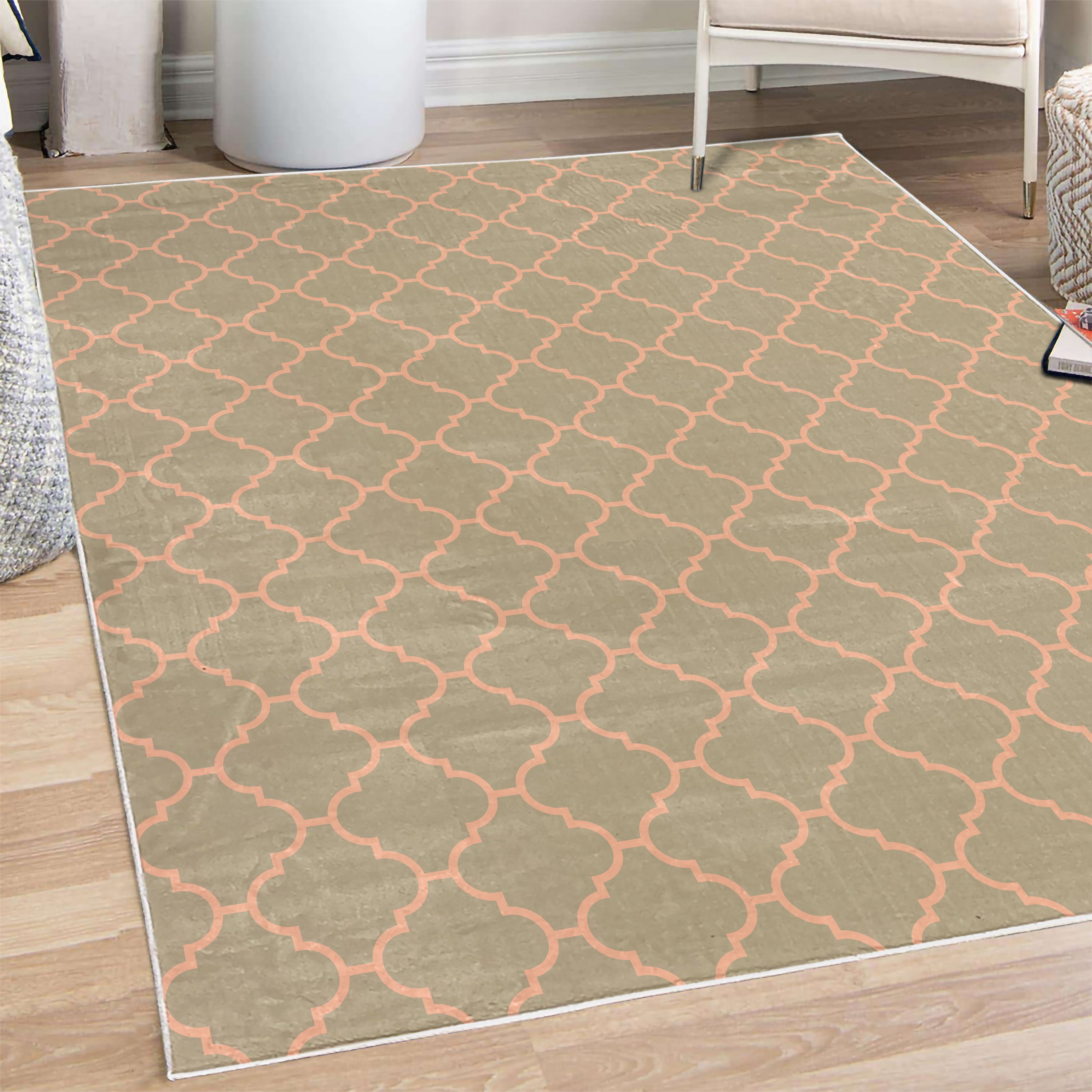 Geometric Decorative Rug, Simple Monochrome Patterns Linked Forms on ...
