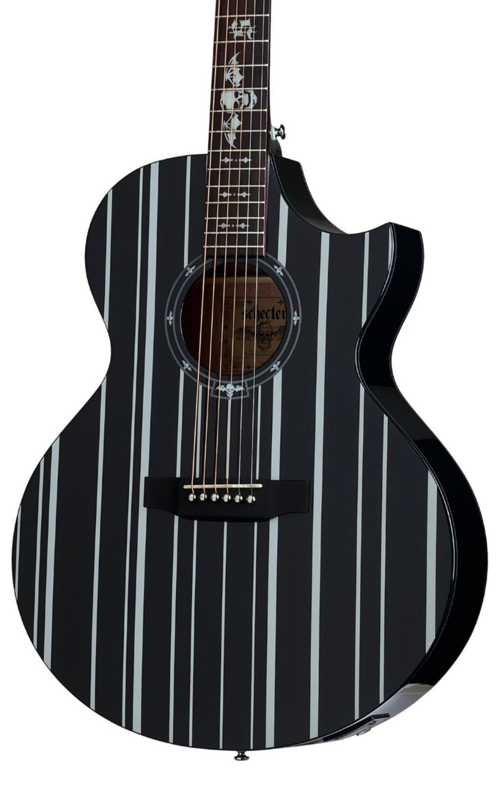 Synyster Gates 3700 Acoustic-Electric Guitar Gloss Black with Silver ...