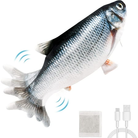 HTAIGUO Electric Moving Fish Cat Toy, Realistic Flopping Fish, Wagging ...