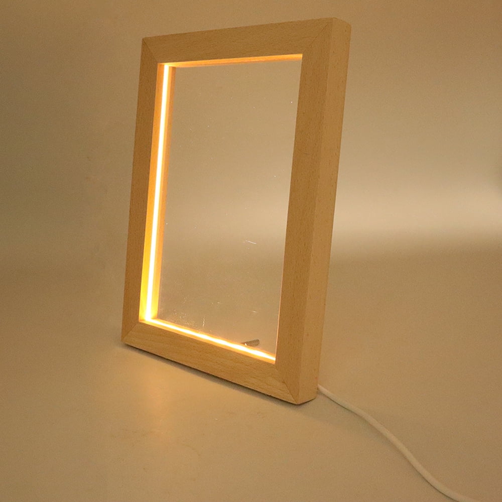 Buy VING 2sets / pack Wood Photo Frame 3D LED Photo Frame Kit ( Wooden ...