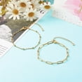 304 Stainless Steel Paperclip & Satellite Chains Bracelet Set Golden 7 ...