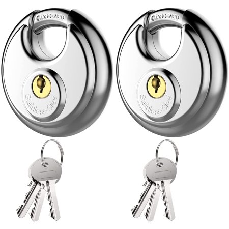 Stainless Steel Discus Keyed Padlock Waterproof and Rustproof Storage ...