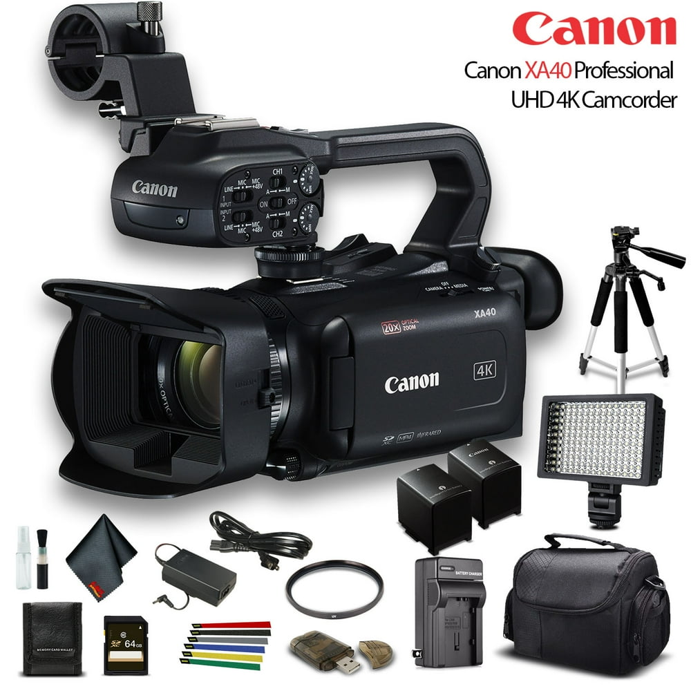 Canon XA40 Professional UHD 4K Camcorder W/ Extra Battery - Starter ...