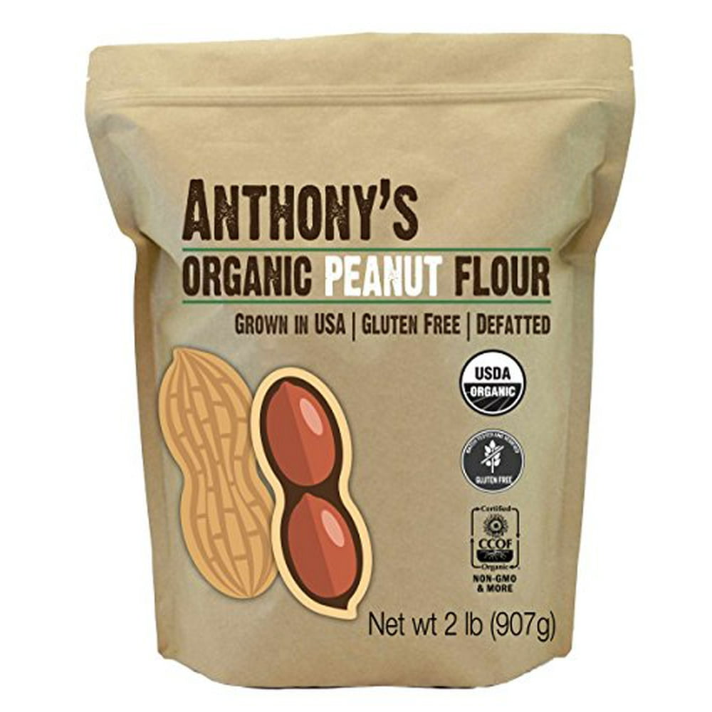 Anthony's Organic Peanut Flour, Defatted, 2 lb, Light Roast 12% Fat ...