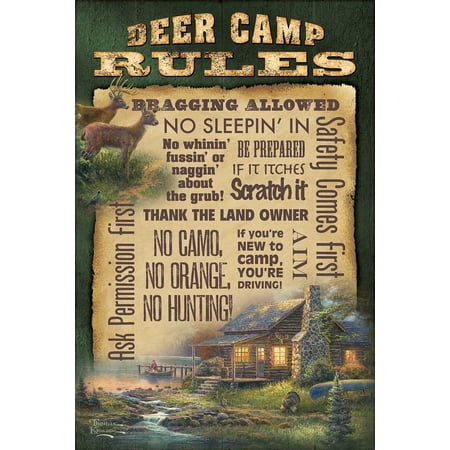 Thomas Kinkade Deer Camp Rules 12" x 18" Wood Sign | Walmart Canada