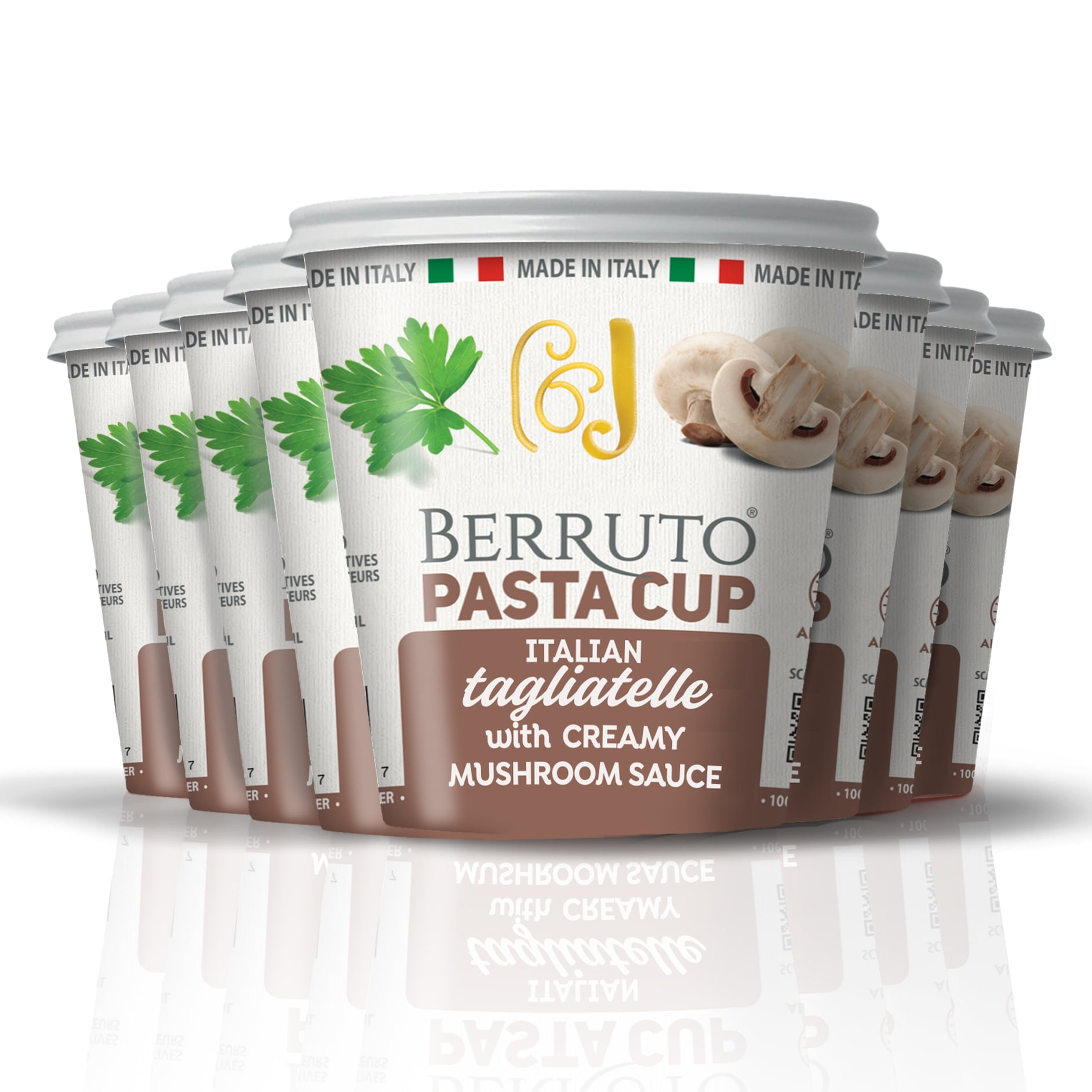 Berruto Individual Pasta Cup 2.4 oz, Creamy Mushroom – Recyclable ...