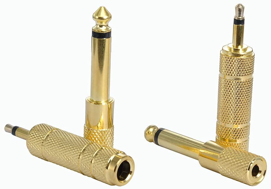 6.35MM to 3.5mm HiFi Stereo Adapter, Single Sound Channel，All Metal ...