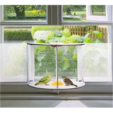 Urban Deco Outdoor Wooden Window Bird Feeder with 180° Clear View ...