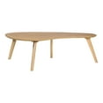 Inmod Mid-Century Modern Kidney Shaped Coffee Table, White Oak ...