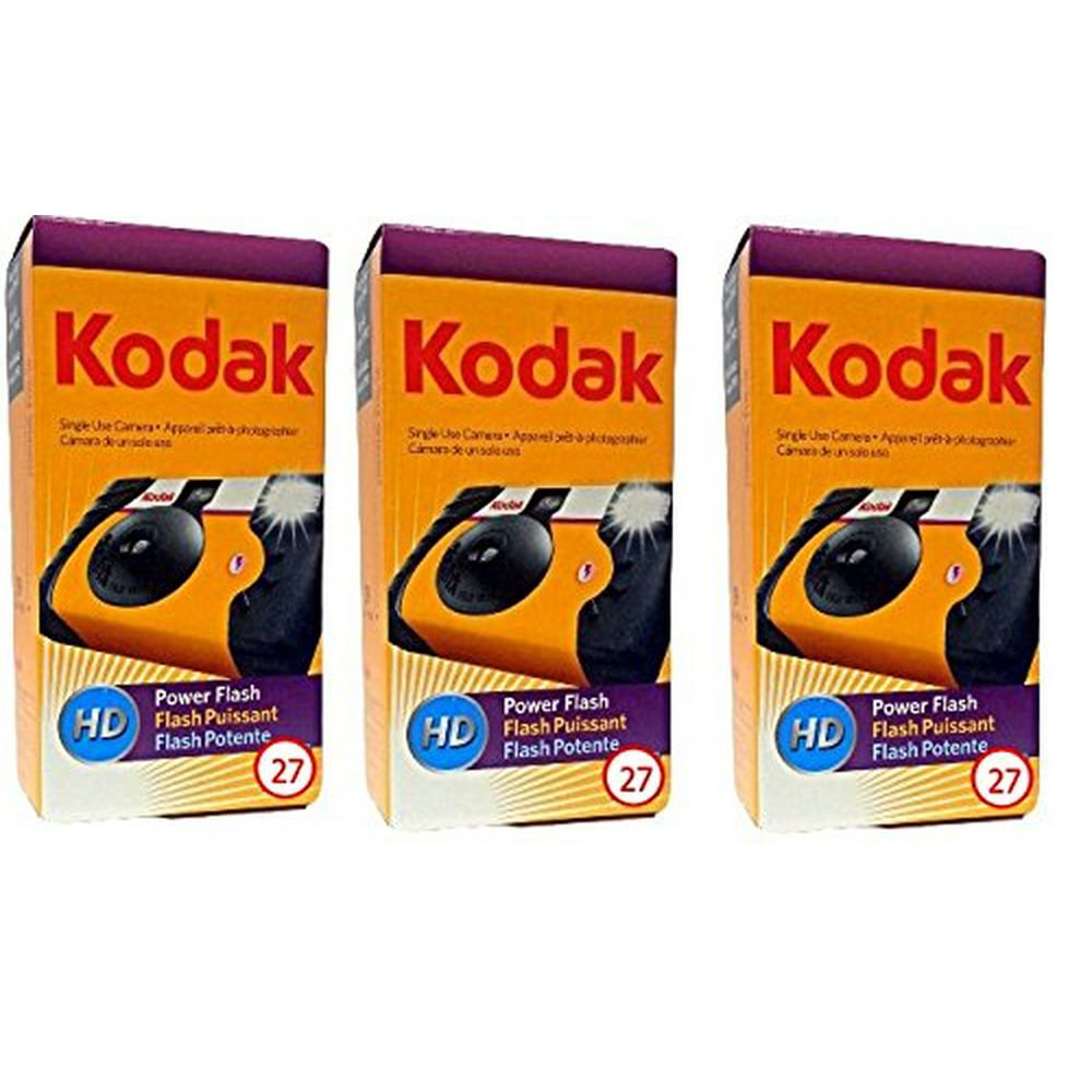 3 Kodak HD Power Flash One-Time Use 35mm Disposable Camera 27exp ...
