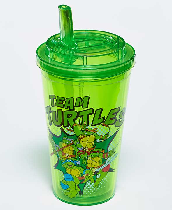 TMNT "Team Turtle" 16oz Plastic Flip Straw Cold Cup - Walmart.com