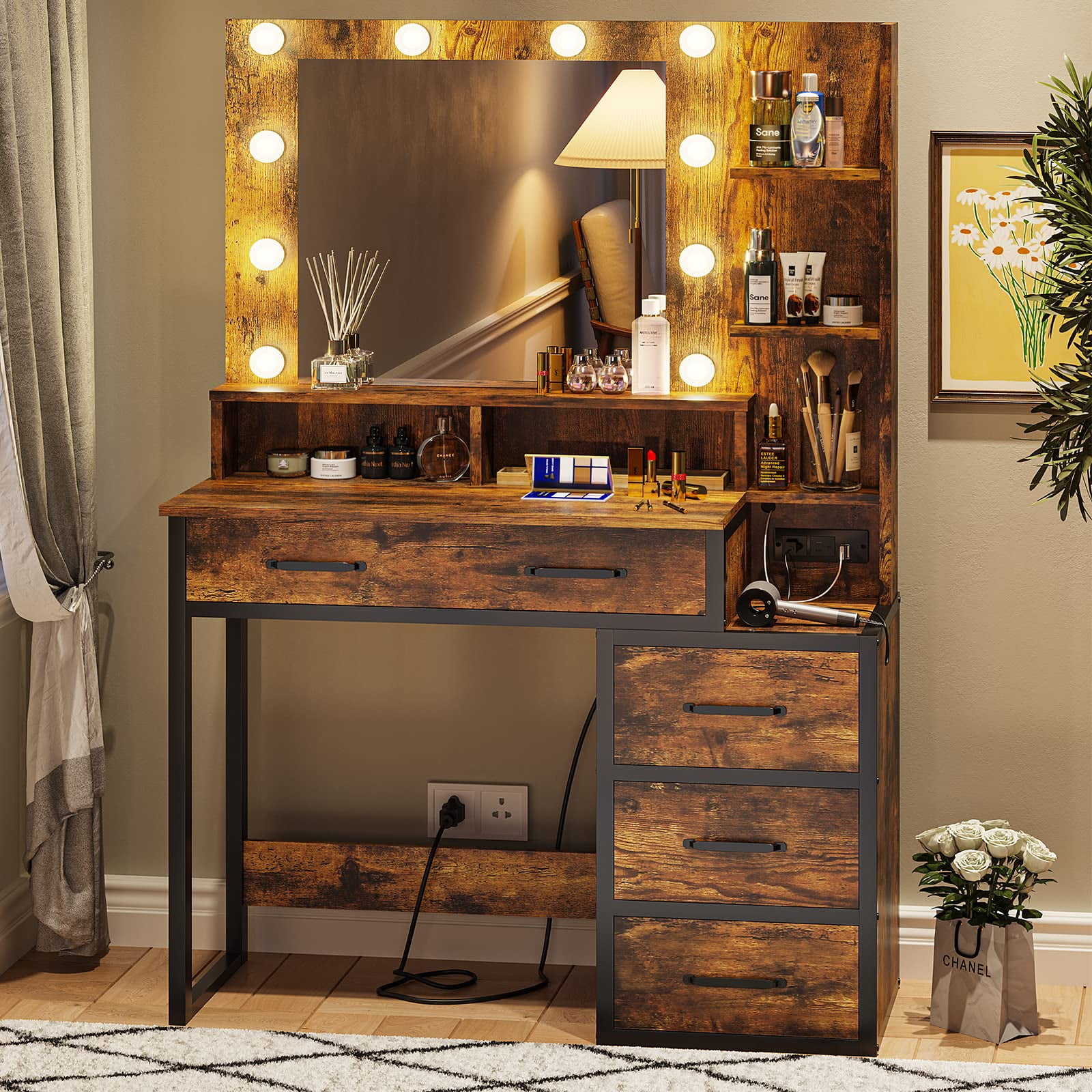 Vintage Vanity Mirror With Lights